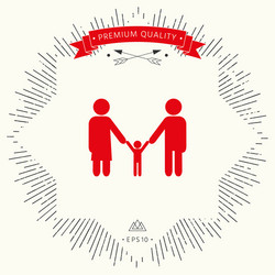 Adults with a child - family icon Royalty Free Vector Image