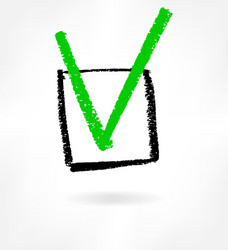 Hand writing a green tick isolated on white Vector Image