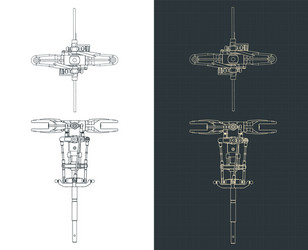 Helicopter main rotor drawings Royalty Free Vector Image