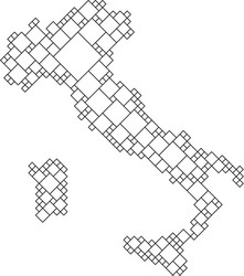 Vatican map from 3d black cubes isometric Vector Image