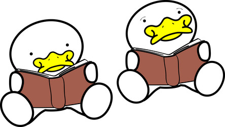 Cute sitting duck character cartoon expressions Vector Image
