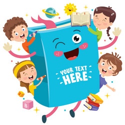Kids and book Royalty Free Vector Image - VectorStock