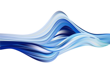 Abstract blue transparent flow lines wave Vector Image