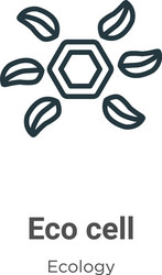 Eco power cells outline icon thin line black Vector Image
