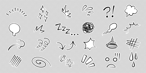 Manga or anime comic emoticon element graphic Vector Image