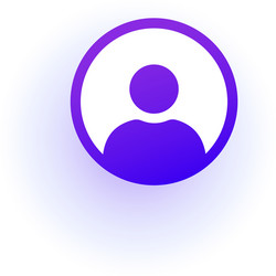 Purple user icon in the circle thin line Vector Image