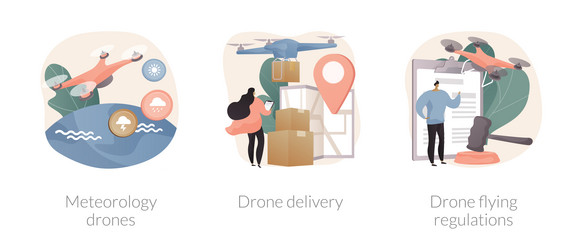 Autonomous aircraft use abstract concept Vector Image