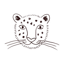 Cute snow leopard face hand drawn Royalty Free Vector Image