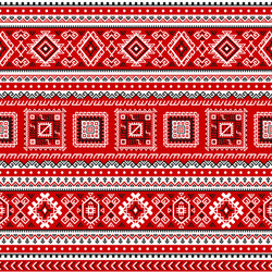 Ethnic seamless pattern with black white red color