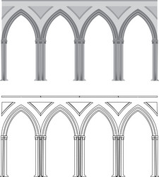 White paper sheet and gothic arch model Royalty Free Vector