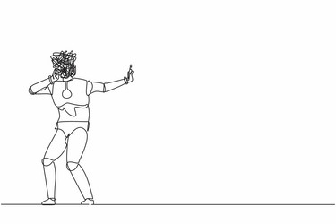 Single one line drawing side view robot ready Vector Image