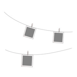 Hanging at string photos frame set simple Vector Image