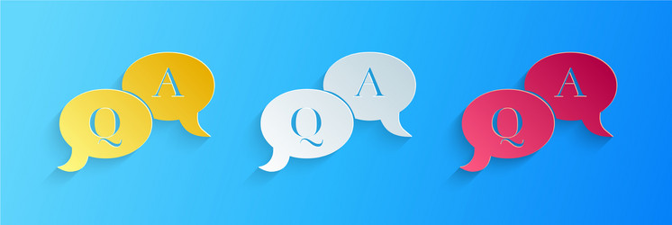 Paper cut question and answer mark in speech Vector Image