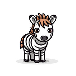 Zebra zebra hand-drawn comic cute doodle style Vector Image
