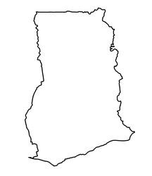 Ghana country outline silhouette map Royalty Free Vector