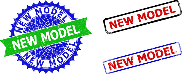 Business model rosette and rectangle bicolor seals