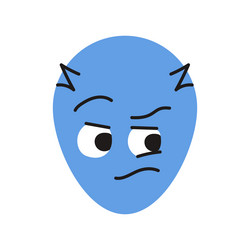 Oval blue crying character color line icon mascot Vector Image