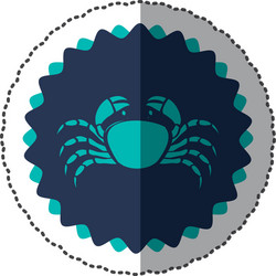 Stamp border with silhouette crayfish Royalty Free Vector