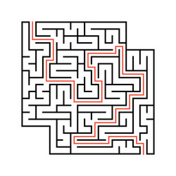Labyrinth game way square maze simple logic Vector Image