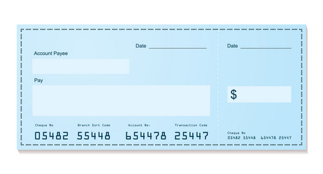 Cheque template with watermark blank bank check Vector Image
