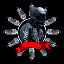 Biker template for graphic design Royalty Free Vector Image