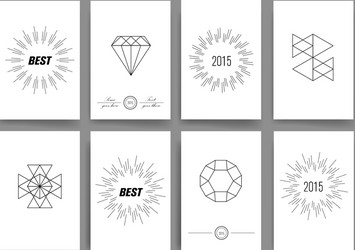 Modern cards design template with sharp line logos