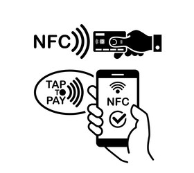 Nfc tap to pay poster Royalty Free Vector Image