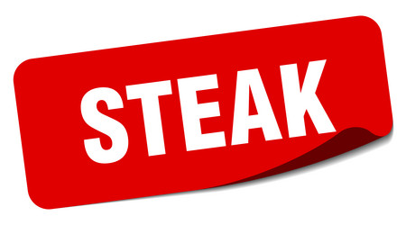 Steak sticker steak label Royalty Free Vector Image