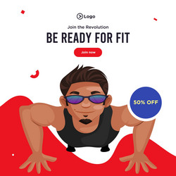 Banner design of bodybuilder Royalty Free Vector Image