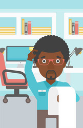 Businessman with long bill Royalty Free Vector Image