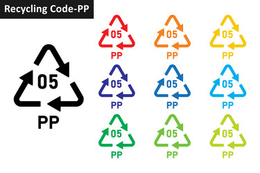 Recycling code icon set recycle icons Royalty Free Vector