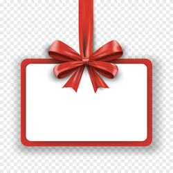 Beautiful card red ribbon around blank white Vector Image