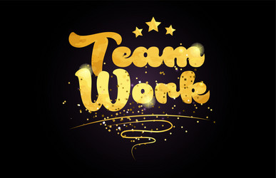 Team star golden color word text logo icon Vector Image