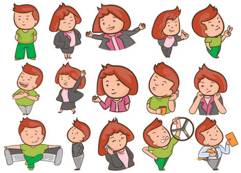 Cute cartoon on set Royalty Free Vector Image - VectorStock