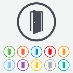 Door opening and closing set stages sequence Vector Image