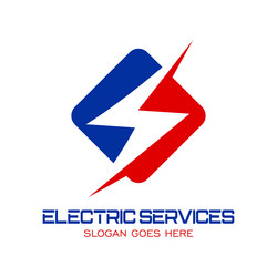 Electric car service station sign front view Vector Image