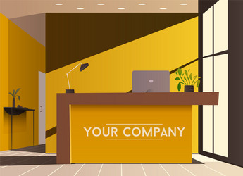 Hotel lobby interior with reception cartoon Vector Image
