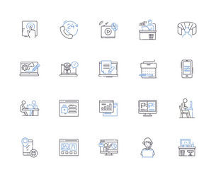 User outline icons collection profiles Royalty Free Vector