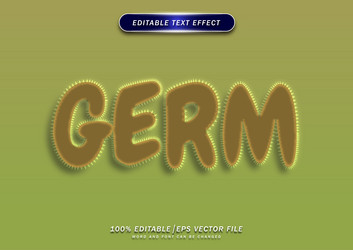 Germ text editable effect with abstract texture Vector Image