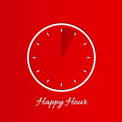 Happy hour background with clock Royalty Free Vector Image