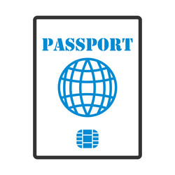 Icon of passport with chip Royalty Free Vector Image
