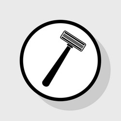 Safety razor sign flat black icon Royalty Free Vector Image