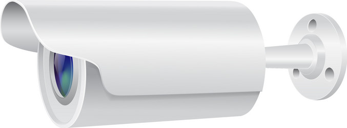 Cctv security camera side view white Royalty Free Vector