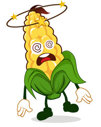 Feeling sorry corn mascot character Royalty Free Vector