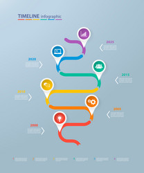 Infographics timeline template with realistic Vector Image