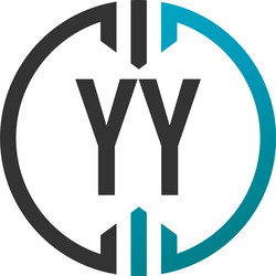 Initial letter yy circle triangle logo design Vector Image