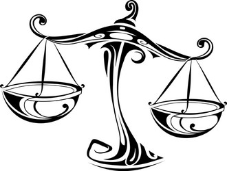 Libra sign tattoo design Royalty Free Vector Image