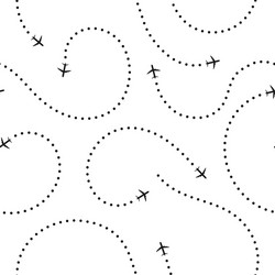 Travel Concept Seamless Pattern Abstract Airplane Vector Image