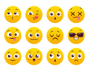 Web emojis set Royalty Free Vector Image - VectorStock