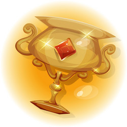 Winners gold trophy for game ui Royalty Free Vector Image